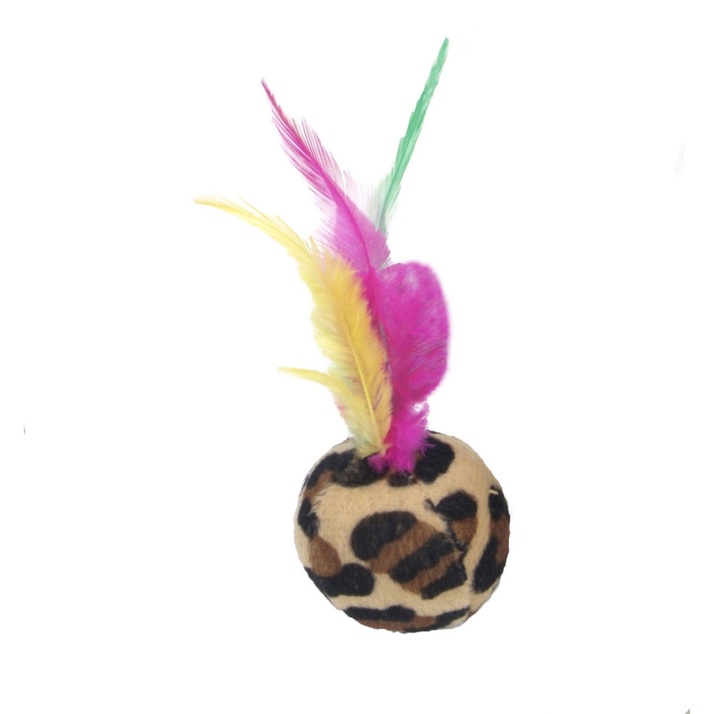 6" Ball with Feather - Rascals® Assorted Balls Cat Toys