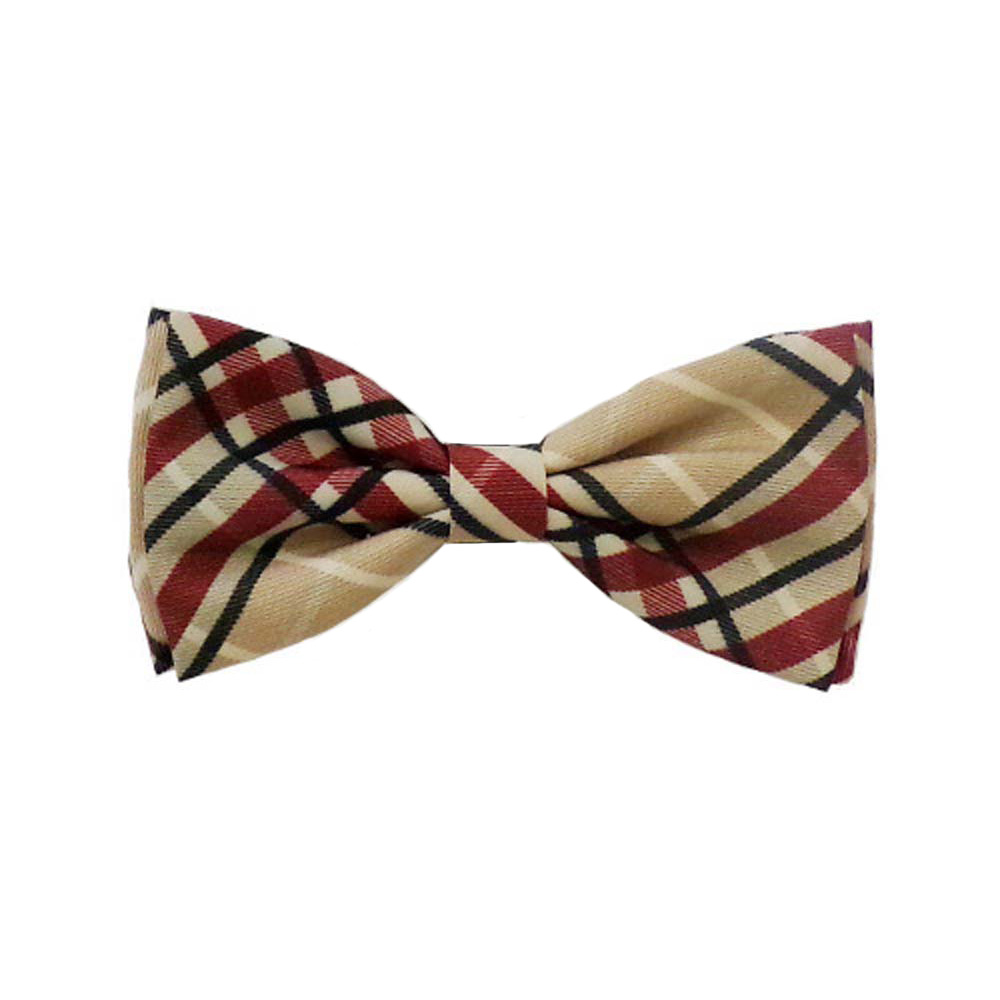 Tan Plaid Bow Tie by Huxley & Kent