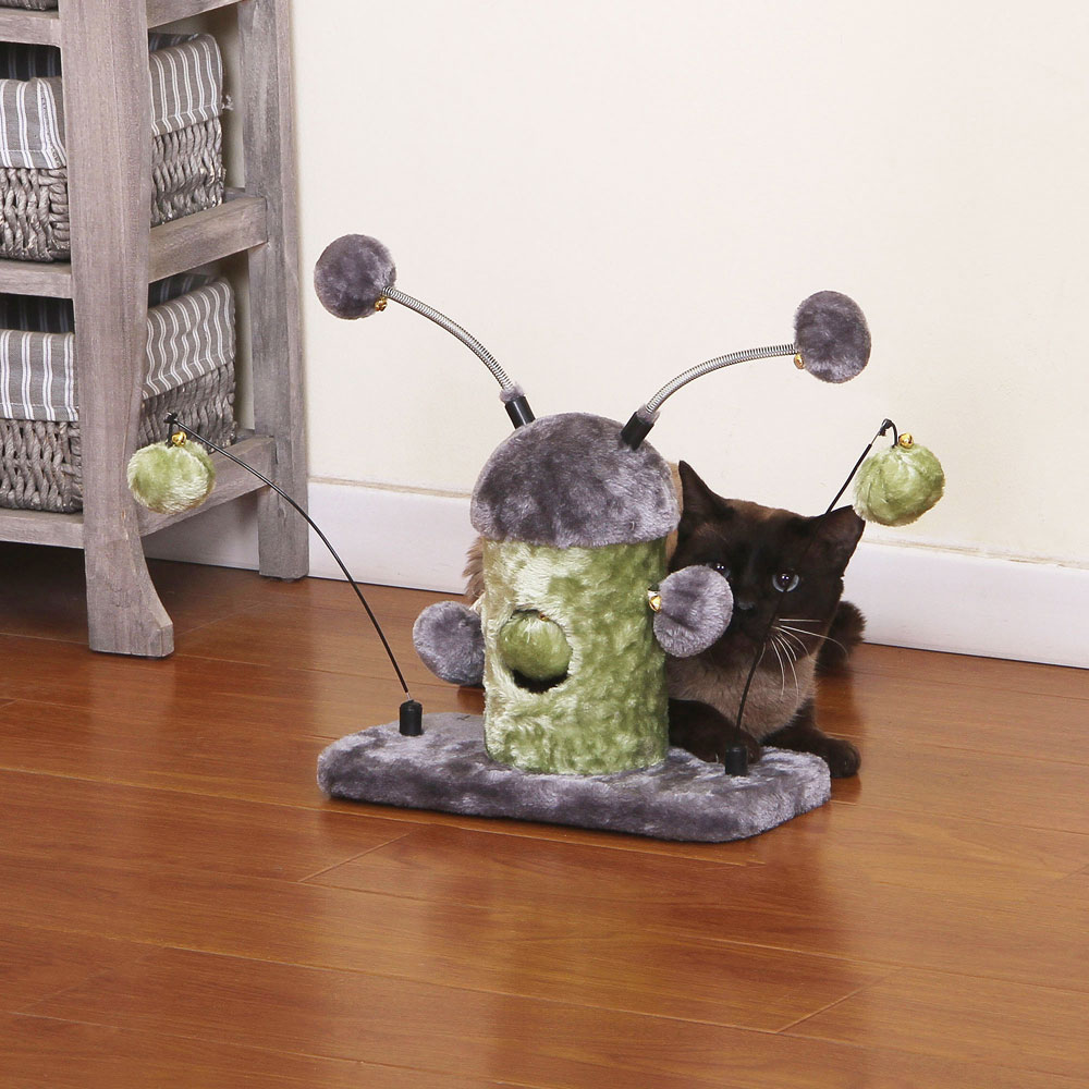 PetPals Stumpy, Cat Toy, with Spring Pom Poms