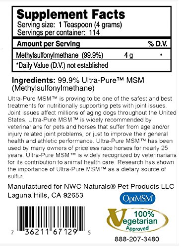 Ultra-Pure MSM™ Powder for Pets - 1 lb Canister