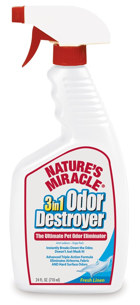 NATURES MIRACLE 3IN1 ODOR DESTROYER FRESH LINEN SCENT TRIGGER SPRAY 24OZ