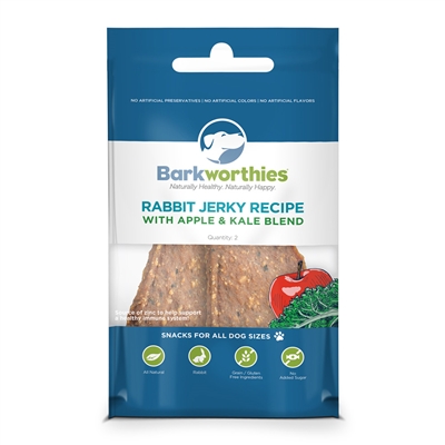 Rabbit Jerky Recipe with Apple & Kale Blend 2-pk.-Flow Pack (Mini Case)