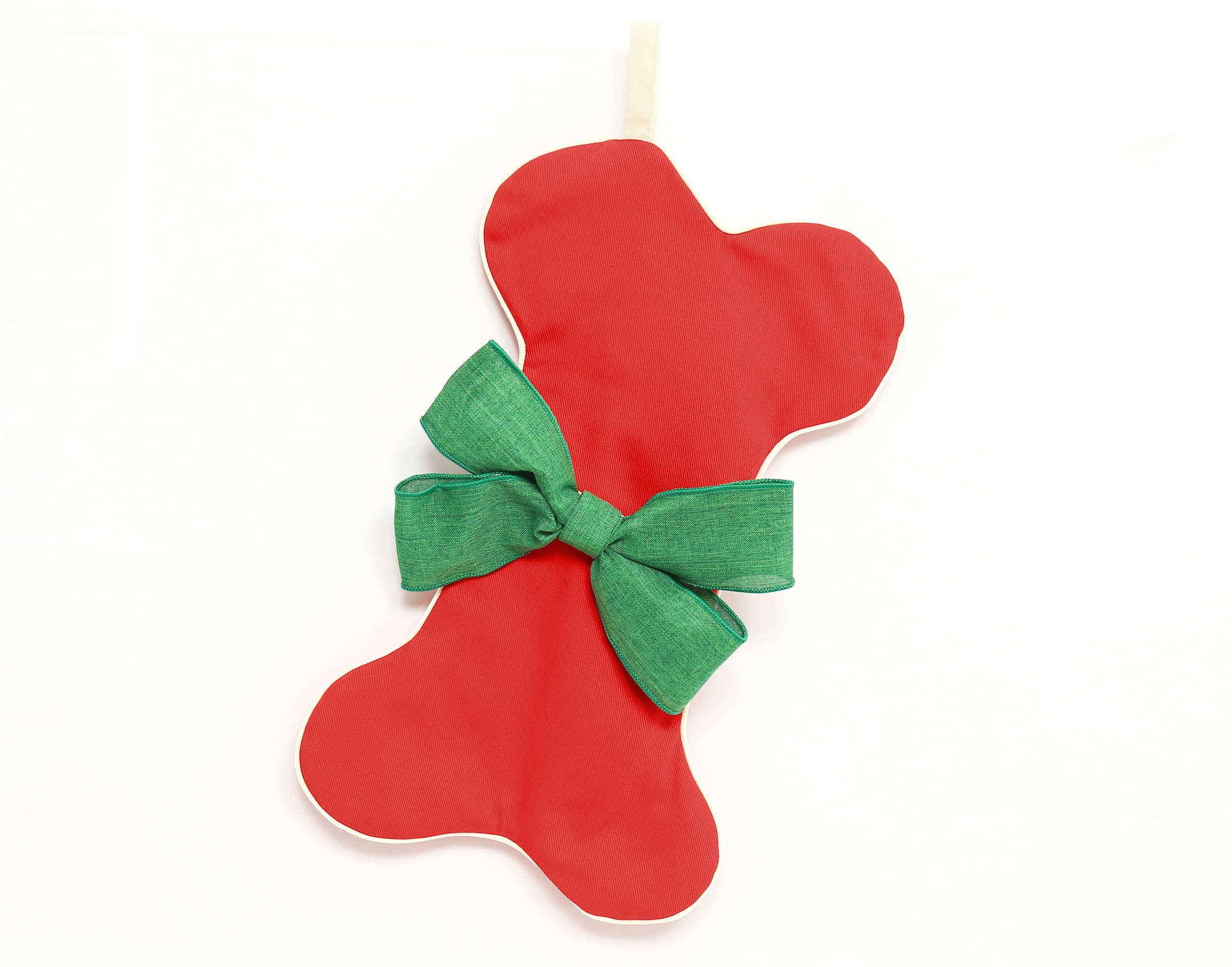 Classic Red Dog Bone Christmas Stocking