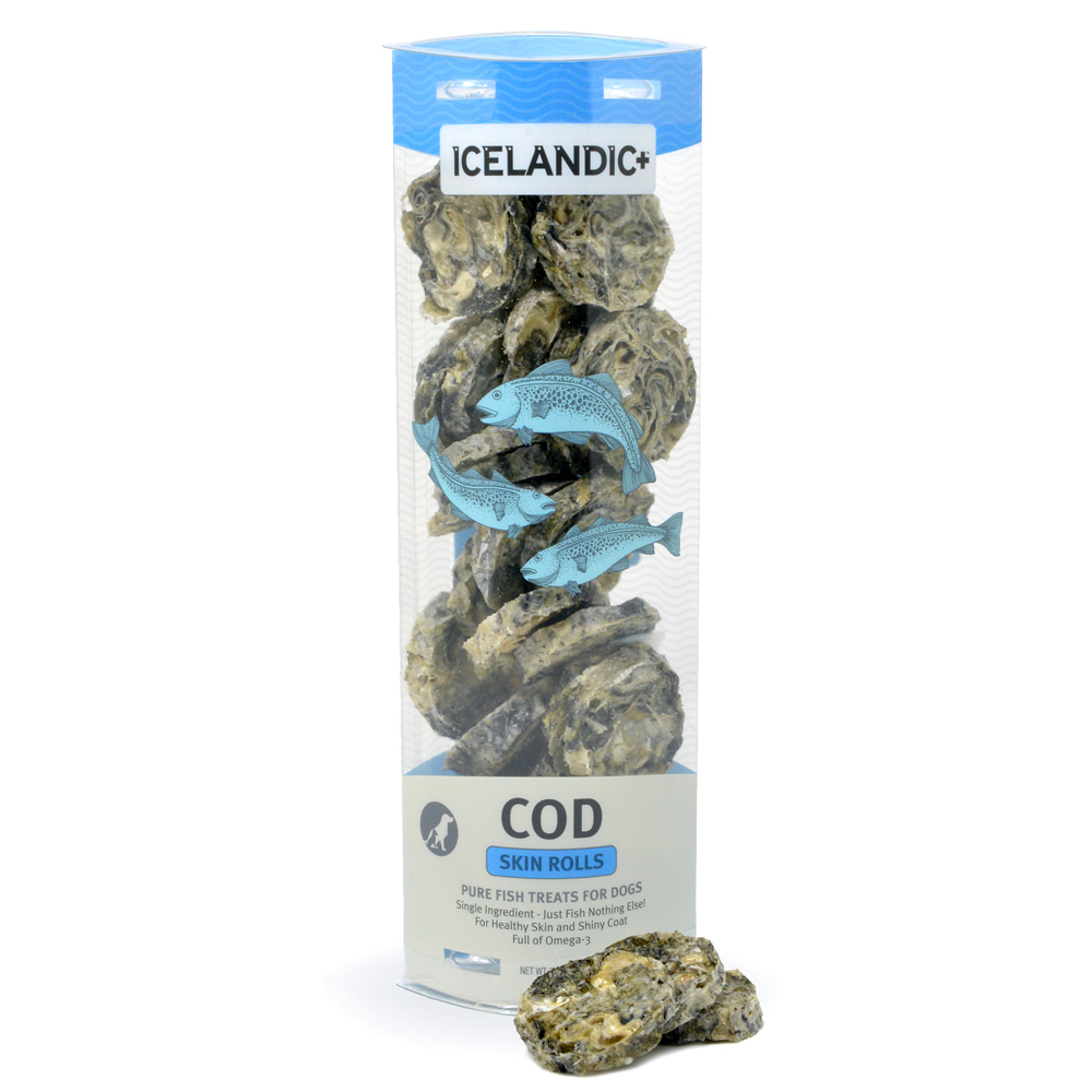 Icelandic+ Cod Skin Rolls (Fish Treat) - 3oz tubes
