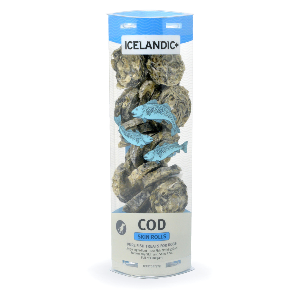 Icelandic+ Cod Skin Rolls (Fish Treat) - 3oz tubes