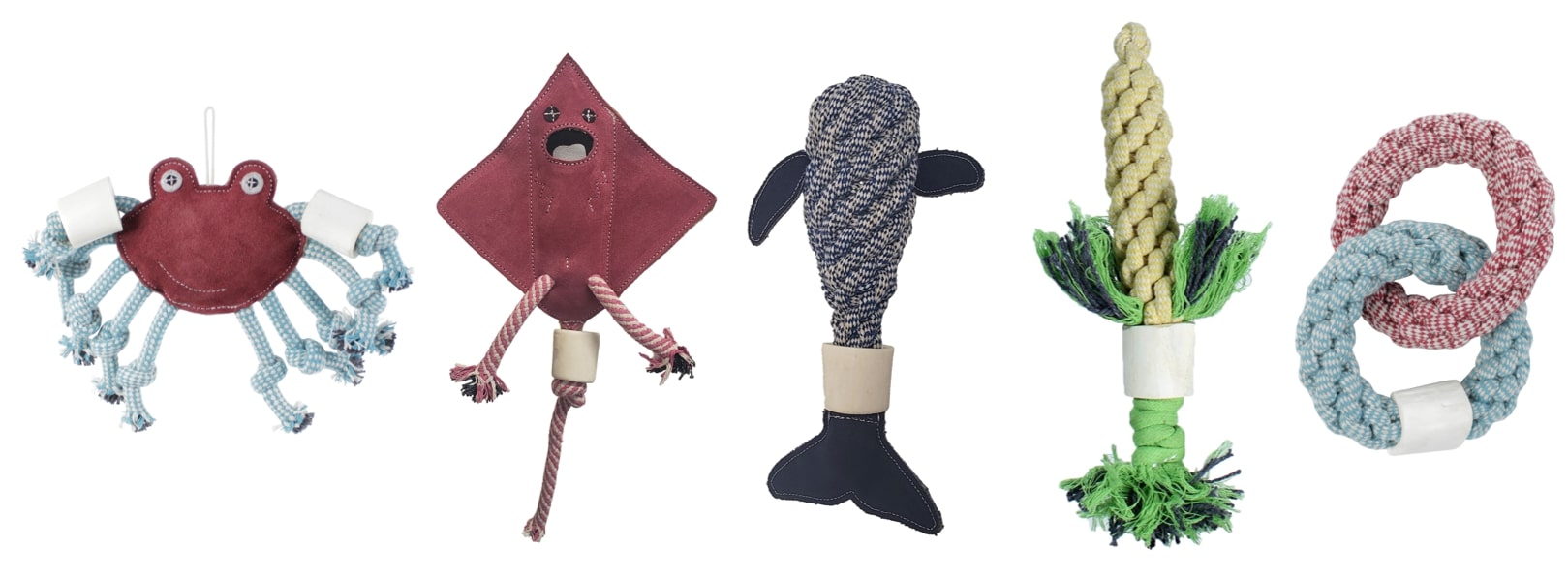 Aussie Naturals CHOY Natural Rope Rings W/ Water Buffalo Femur Dog Toy