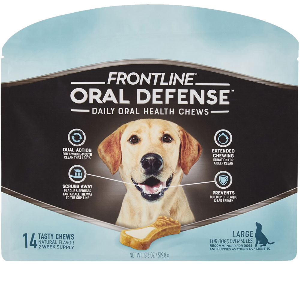 Frontline Oral Defense Daily Oral Health Chews for Large Dogs - Over 50 ...