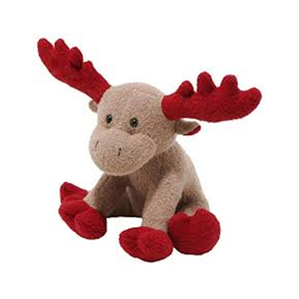 9” Red Moose Corduroy Squeak Toy by JAX & BONES
