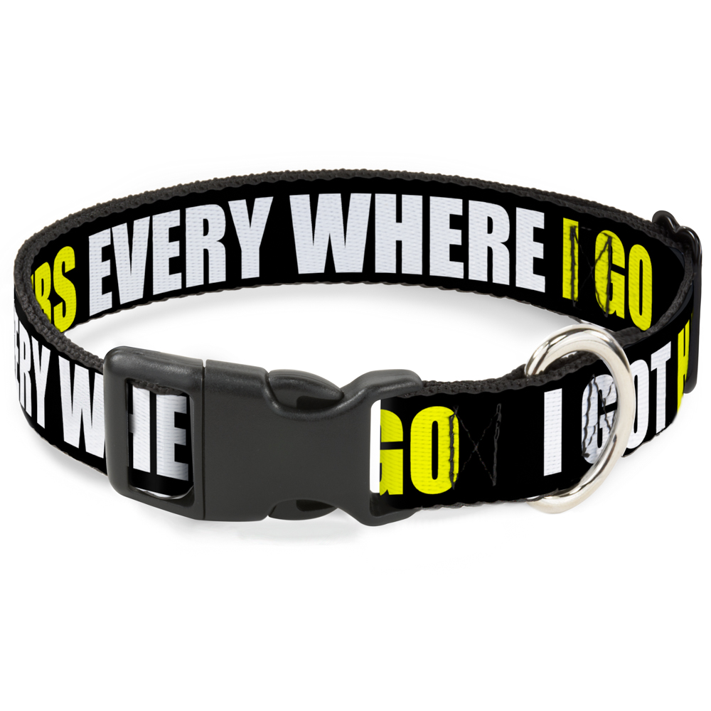 Plastic Clip Collar - I GOT HATERS EVERYWHERE Black/White/Yellow