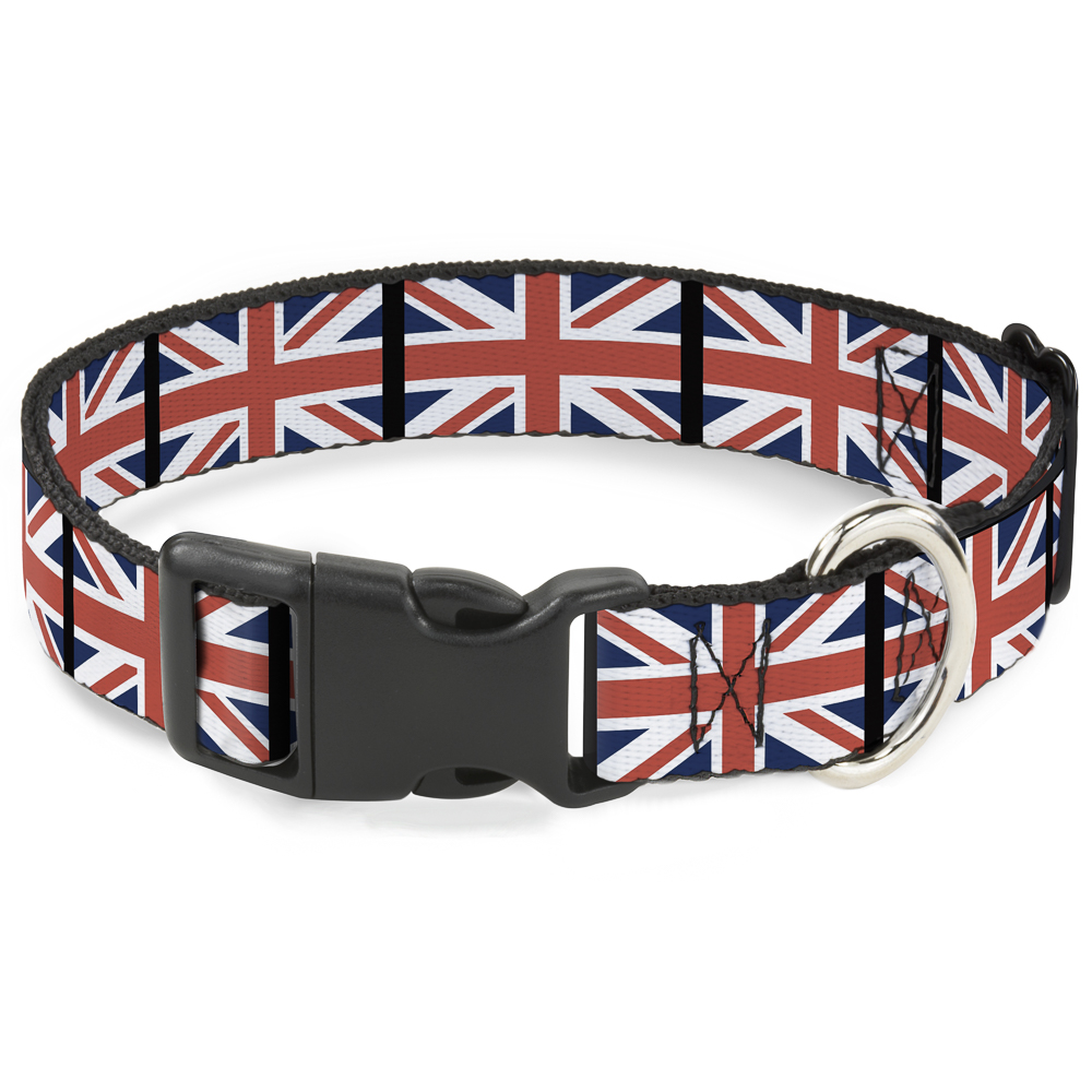 Plastic Clip Collar - United Kingdom Flags