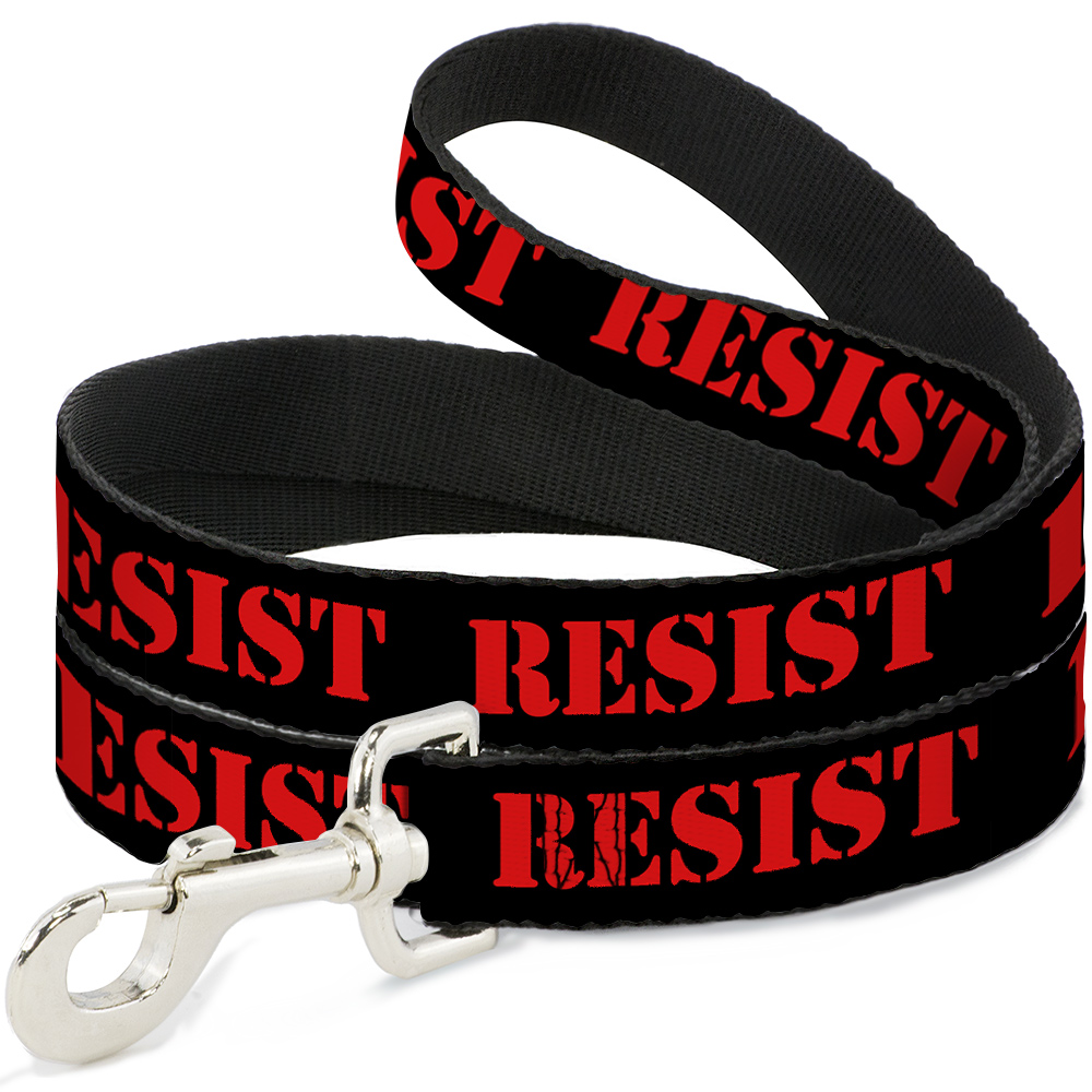 Dog Leash - RESIST Stencil Black/Red