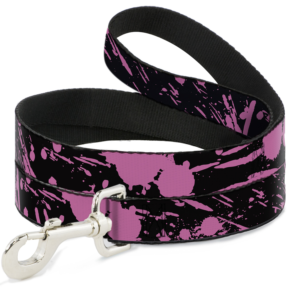 Dog Leash - Splatter Black/Pink