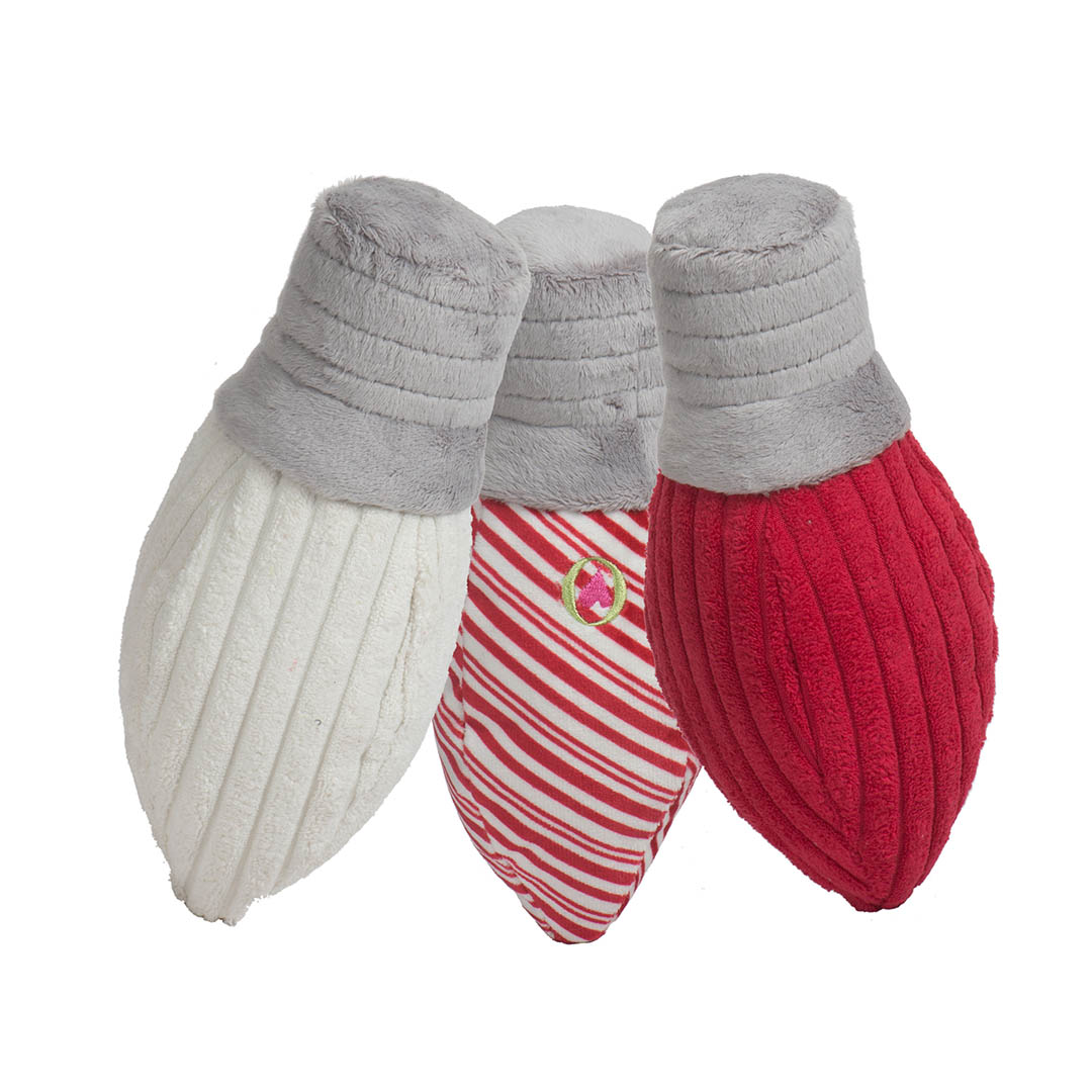 Peppermint Collection Plush Light Bulb Toys (3 pack)