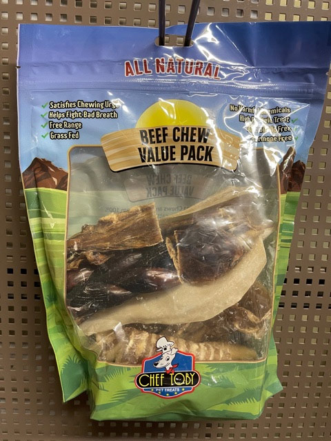 1 Pound Beef Chew Value Pack From Brazil, all natural, ALL RAWHIDE