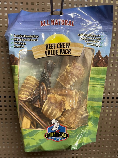 1 Pound Beef Chew Value Pack From Brazil, all natural, ALL RAWHIDE