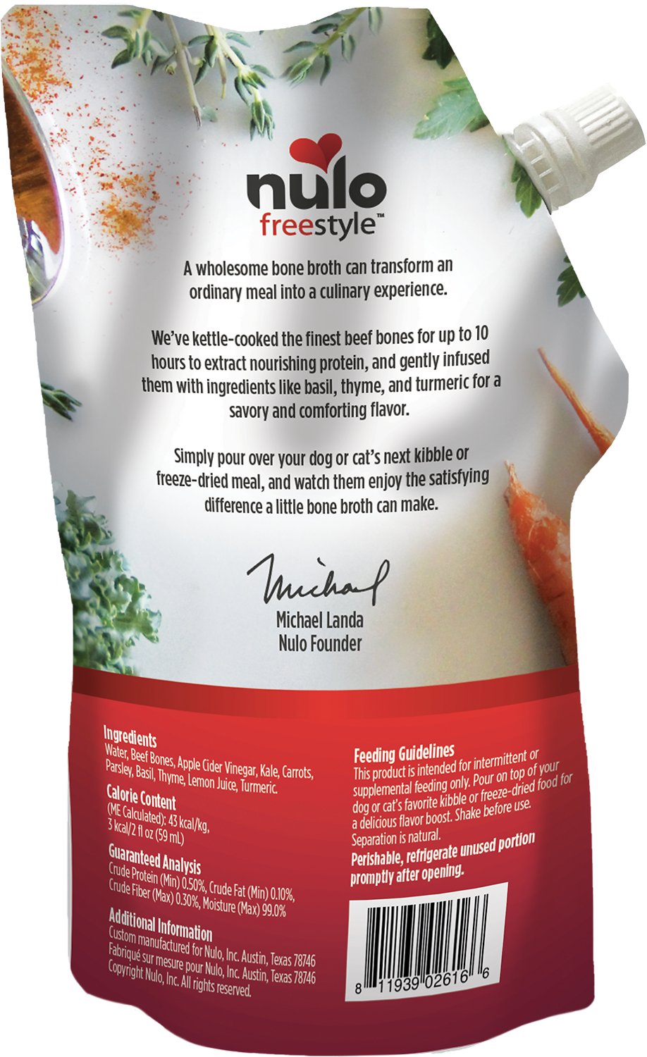 Nulo Freestyle Classic Beef Bone Broth Topper 20Oz