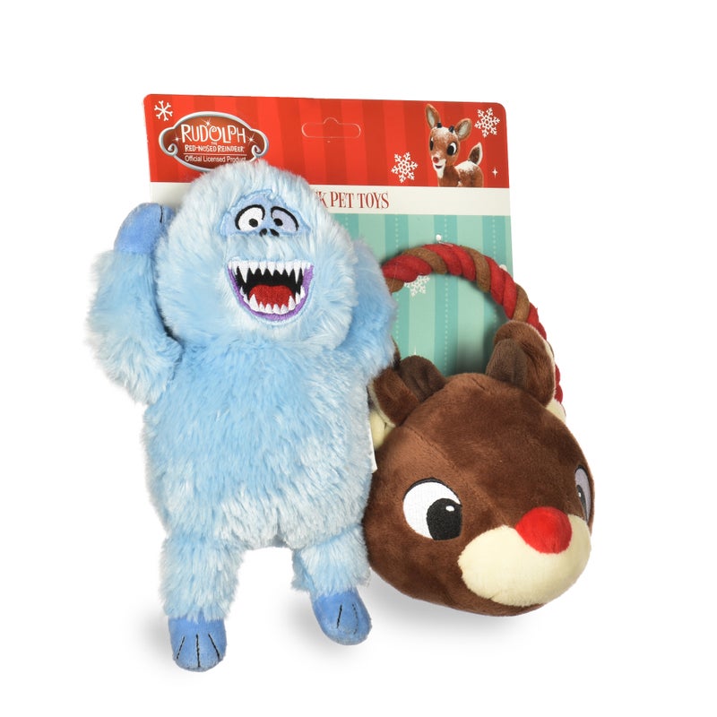 Rudolph: 9" Bumble & Rudolph Rope Pull Pet Toy Set