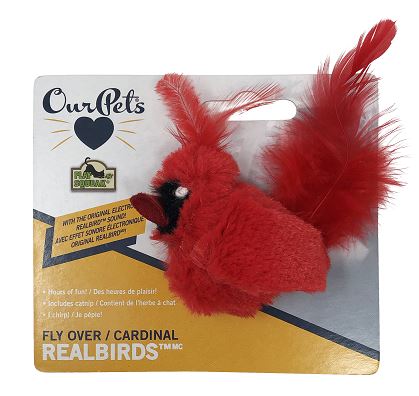 Our Pets® Fly Over Cardinal With RealMouse® Sound Cat Toy