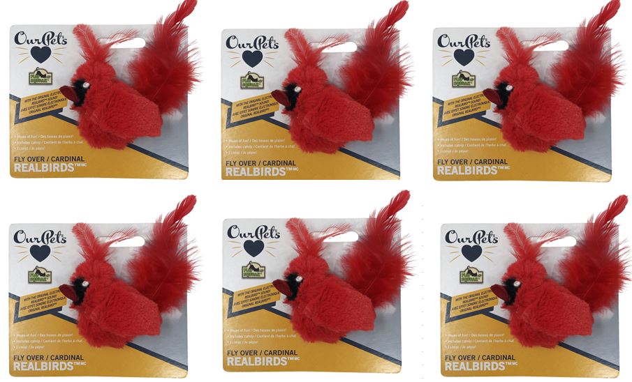Our Pets® Fly Over Cardinal With RealMouse® Sound Cat Toy