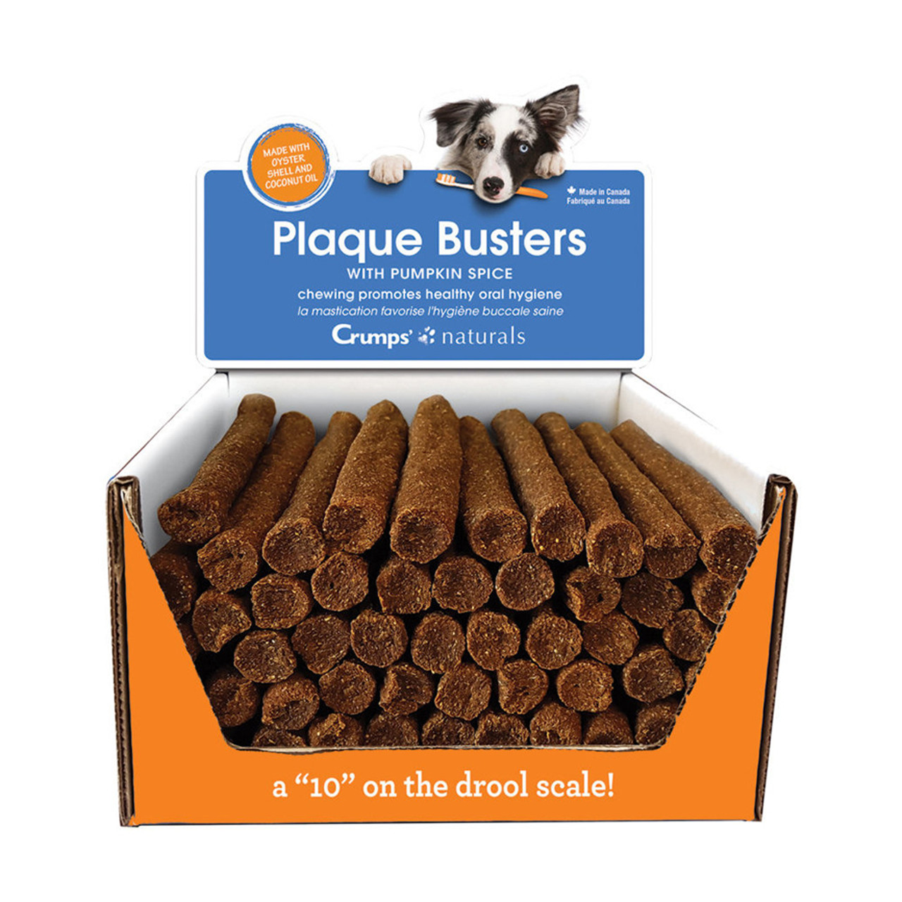 Crumps Natural Dog Plaque Buster 7inch/50pk Bulk Display
