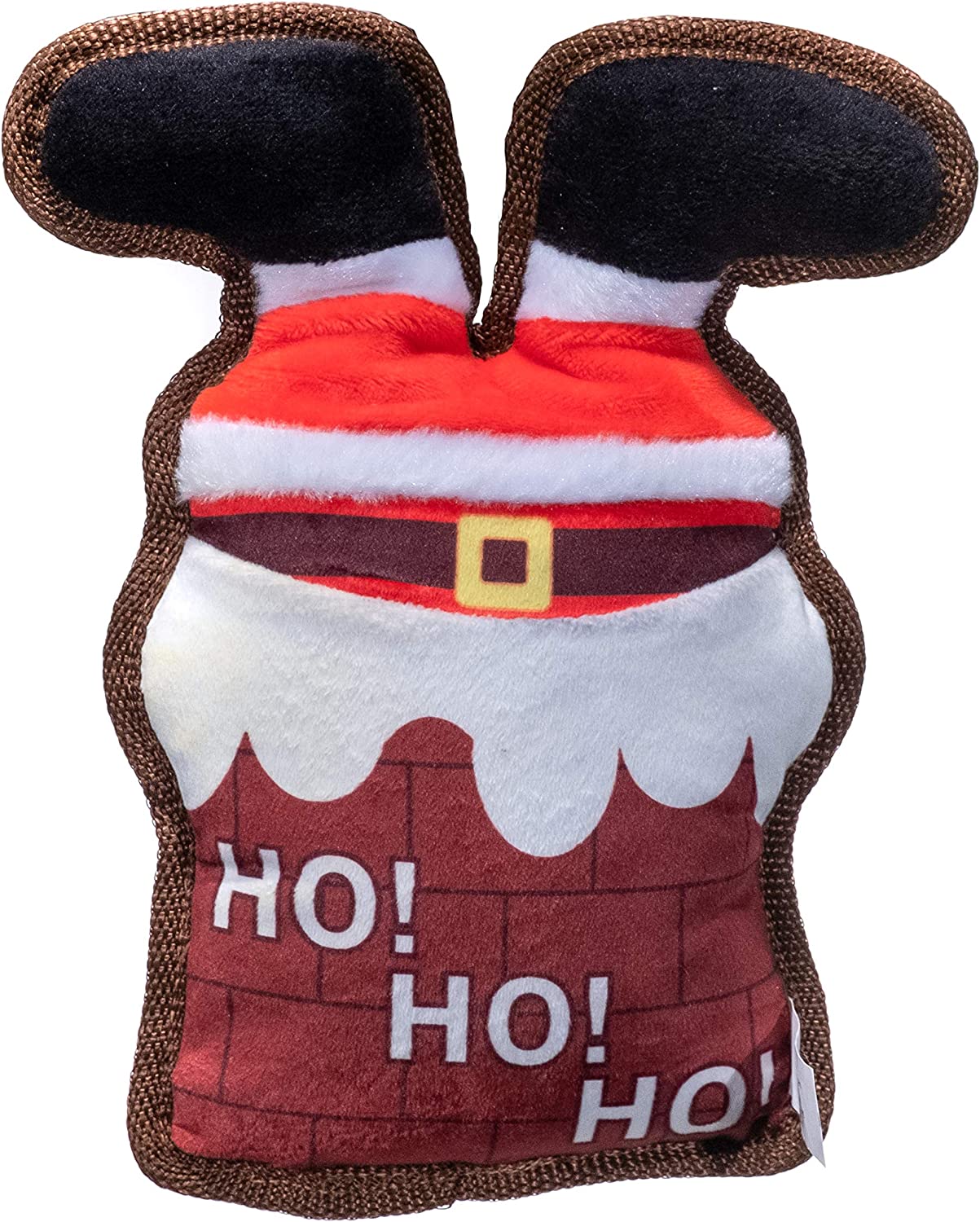 Bottoms Up Santa in Chimney Dog Toy with Squeaker