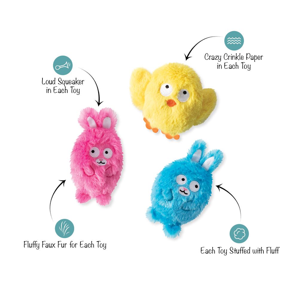 Hop, Skip, and a Jump Small Plush Dog Toys Set Of 3