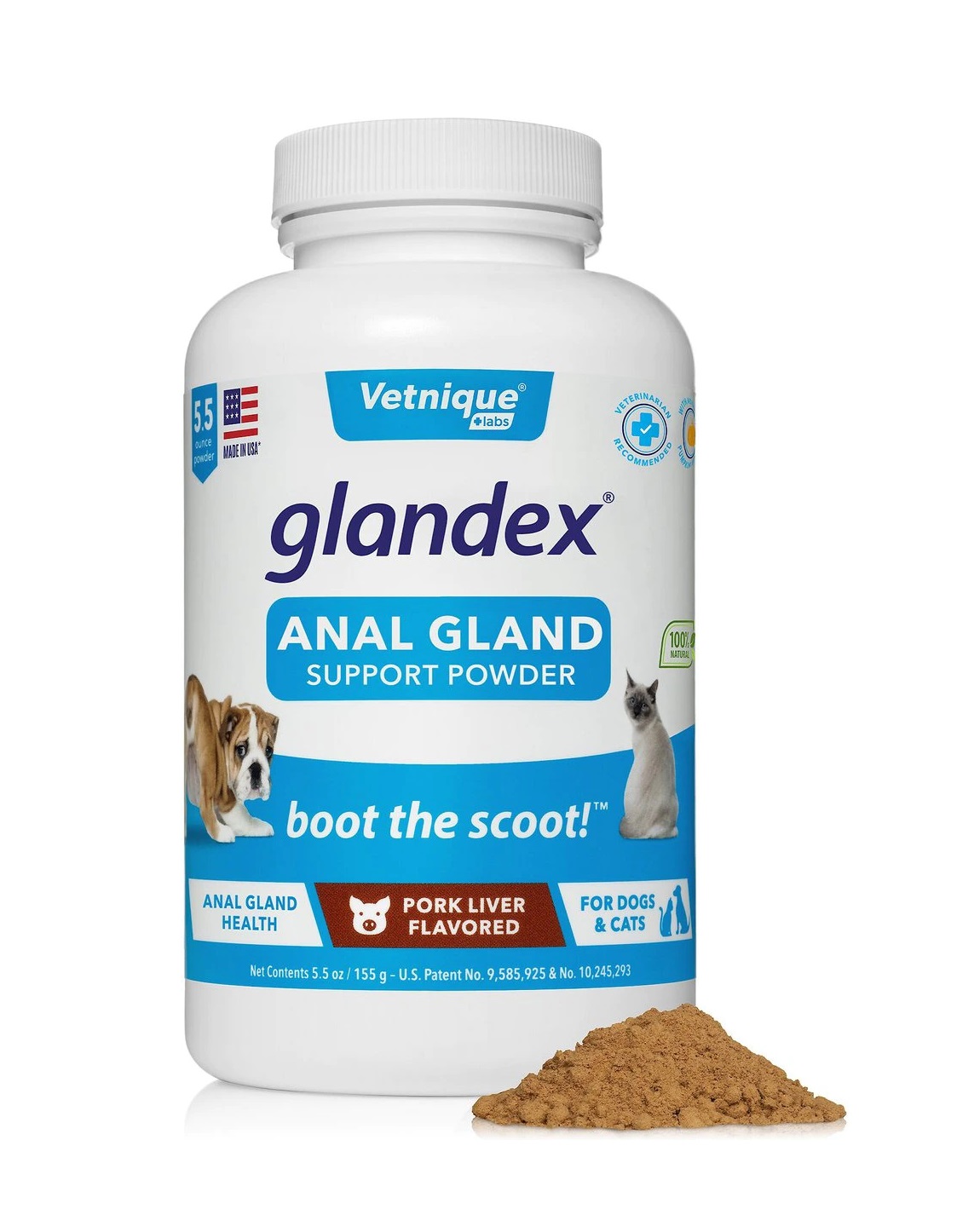 Glandex Anal Gland Powder - Pork Liver Flavor 4 oz