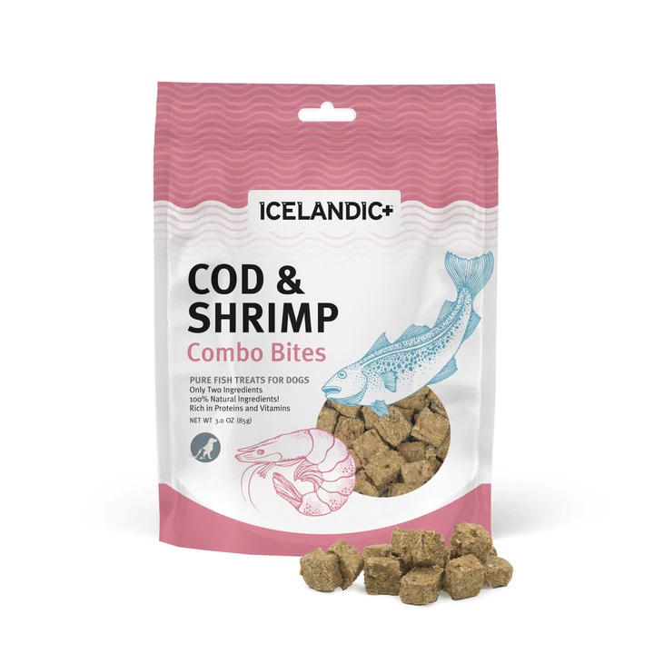 Icelandic+ Cod & Shrimp Combo Bites Dog Fish Treat 3oz