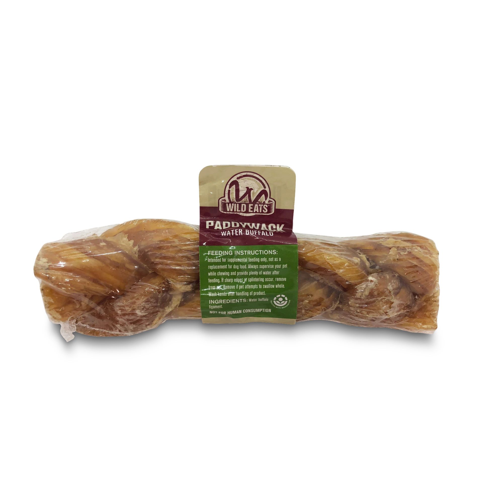 Wild Eats® Water Buffalo 6" Braided Paddywack Dog Chew
