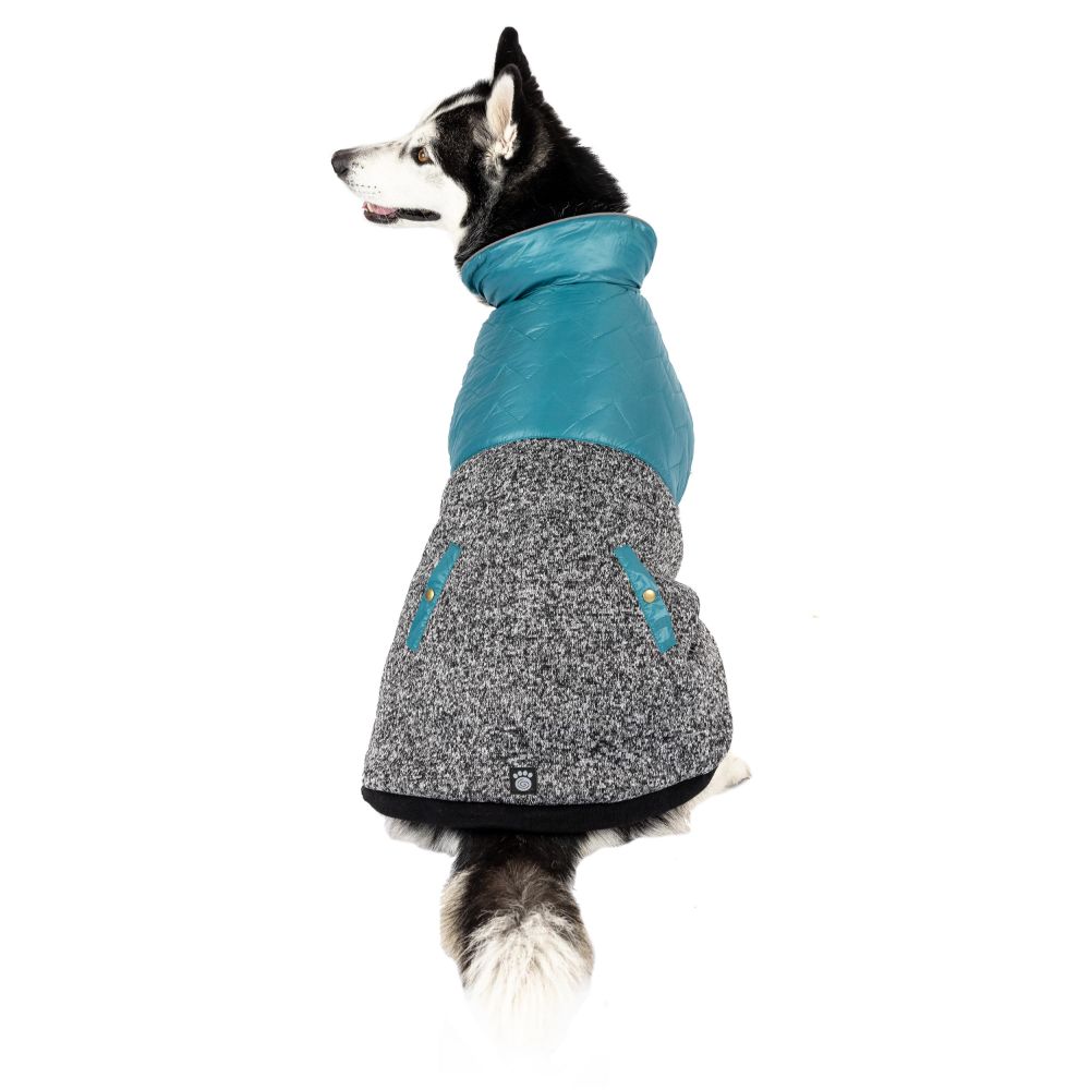 Colorblock Radiator Puffer and Fleece (Teal)