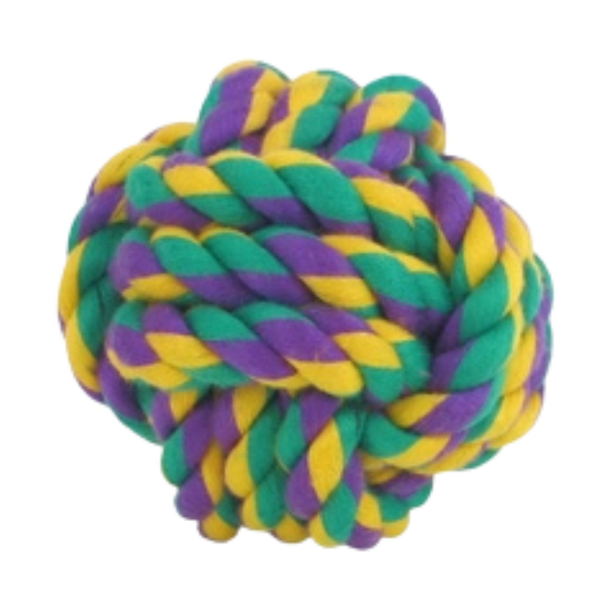 Multipet Nuts For Knots Rope/Rubber Ball (Assorted Colors) 3Inch