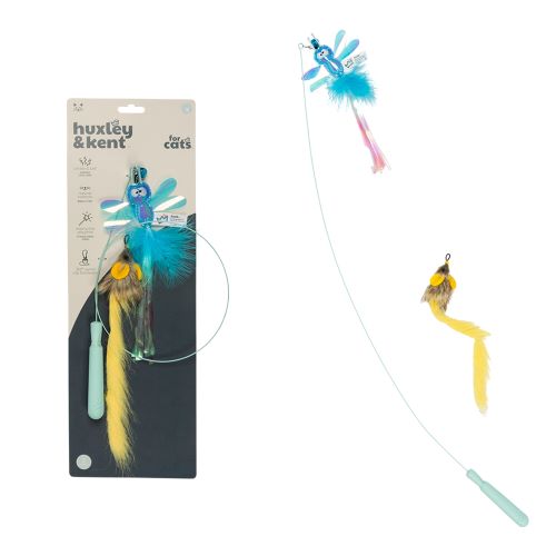 Wire Dragonfly & Mouse Wand 2pk Cat Toy