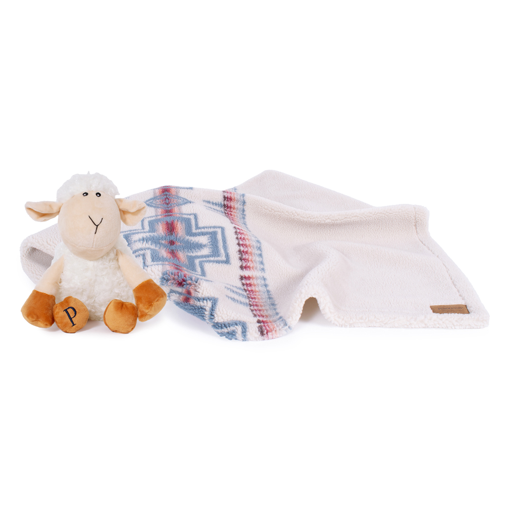 Pendleton Harding Rosewood Berber Crate Blanket + Lamb Toy Set