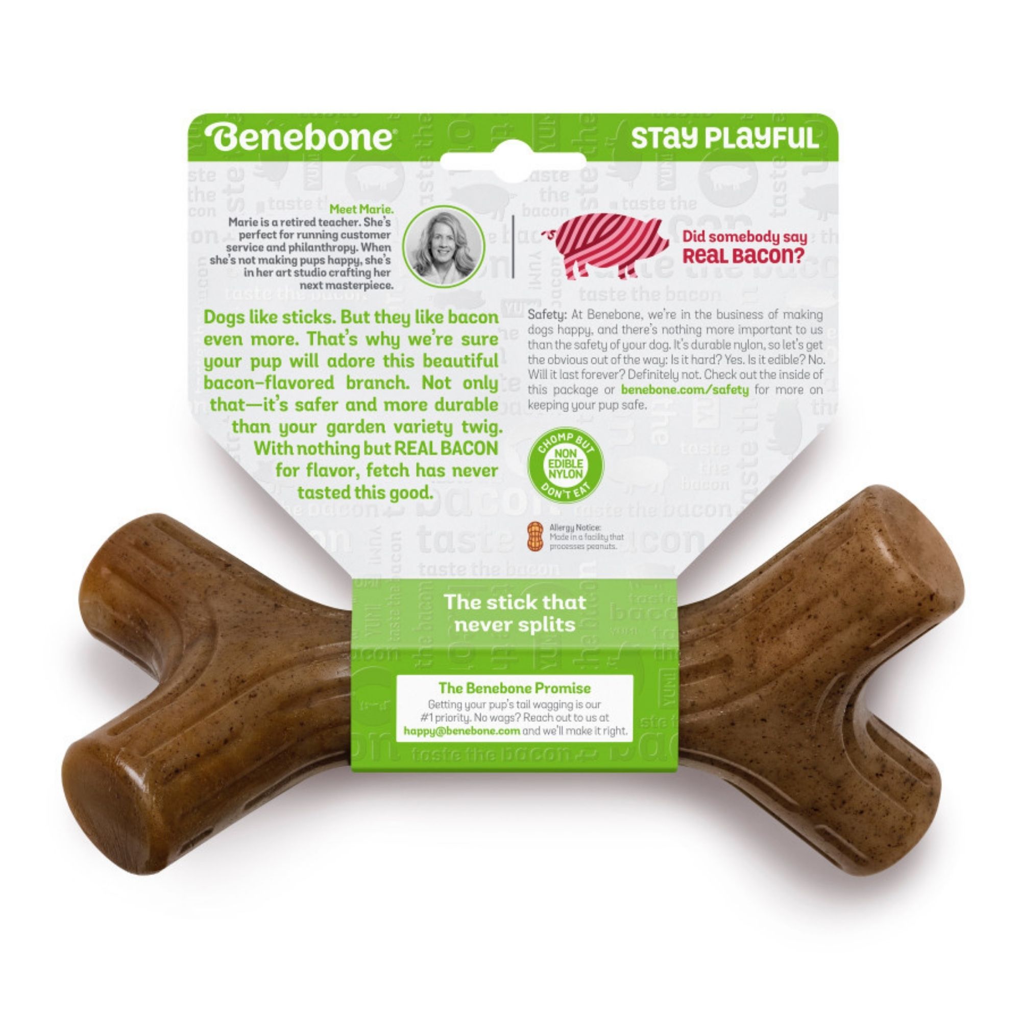 Benebone Stick Durable Dog Chew Toy Bacon, 1ea/LG