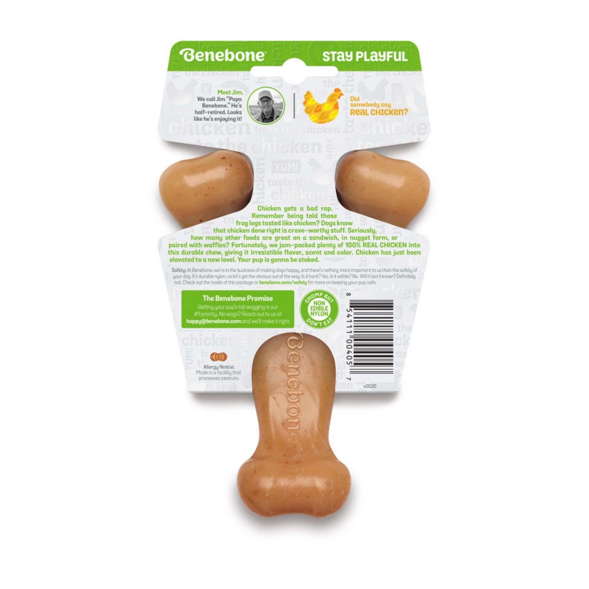 Benebone Wishbone Durable Dog Chew Toy Chicken, 1ea/SM