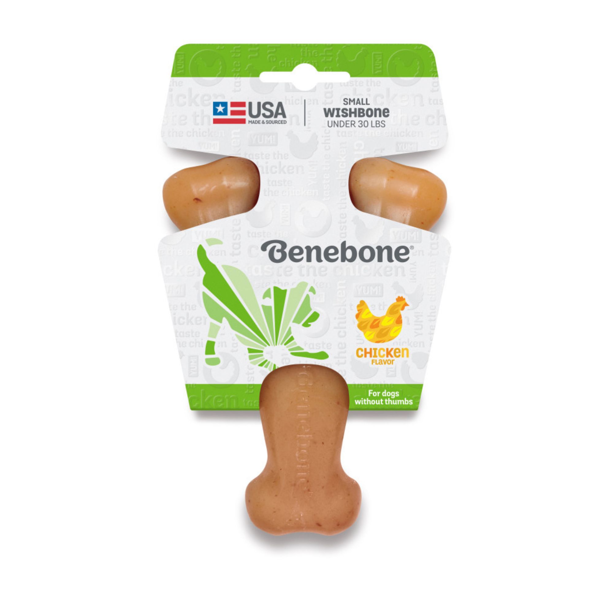 Benebone Wishbone Durable Dog Chew Toy Chicken, 1ea/SM
