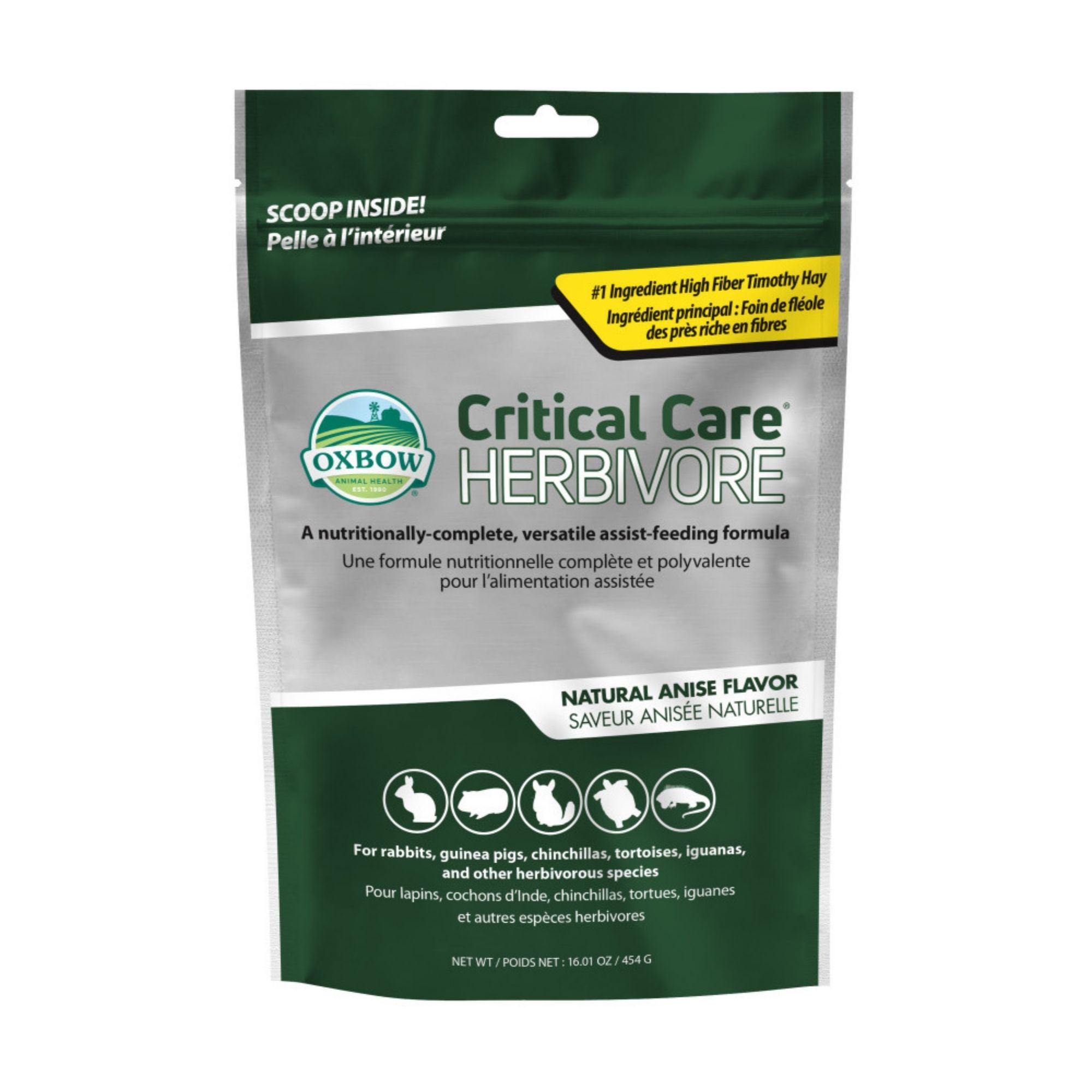 Oxbow Animal Health Critical Care Herbivore Feeding Formula 454g, Anise ...