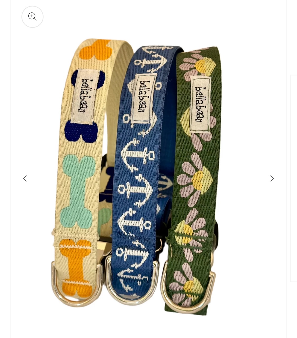 Bone Whimsical Webbing Collar & Lead