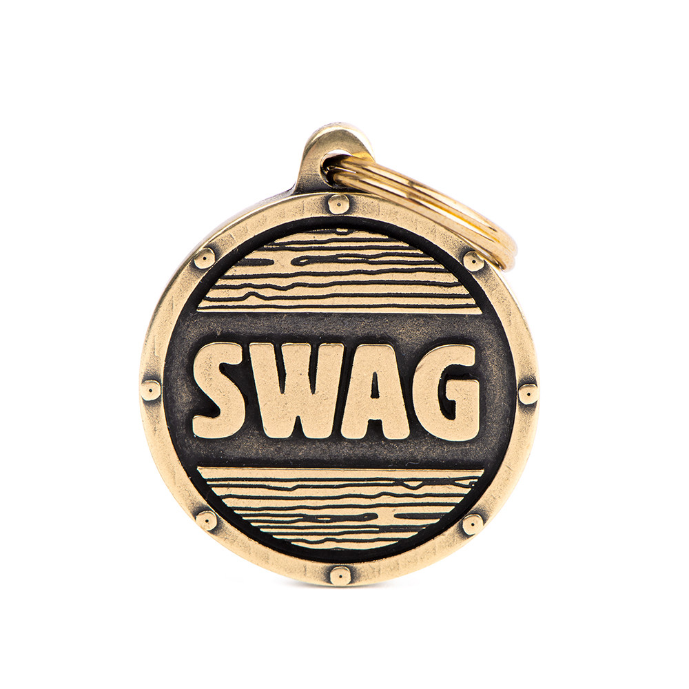Big Circle Bronx Swag English Brass ID Tag