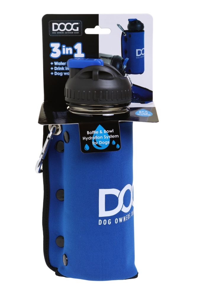 DOOG 3-in-1 Water Bottle & Bowl - Blue