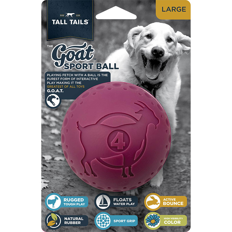 Tall Tails Dog Goat Ball Yellow 2 Inches