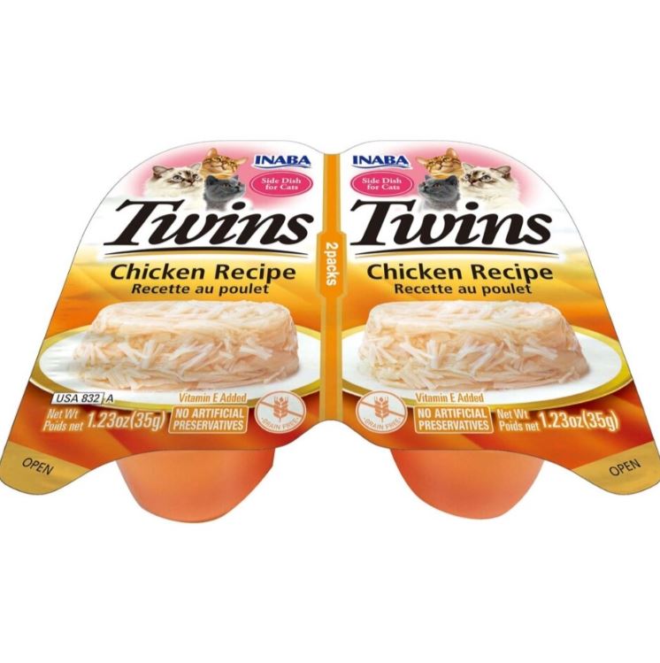 Inaba Twins Side Dish For Cats Chicken 1.23oz. 2 Pk (Case of 6)