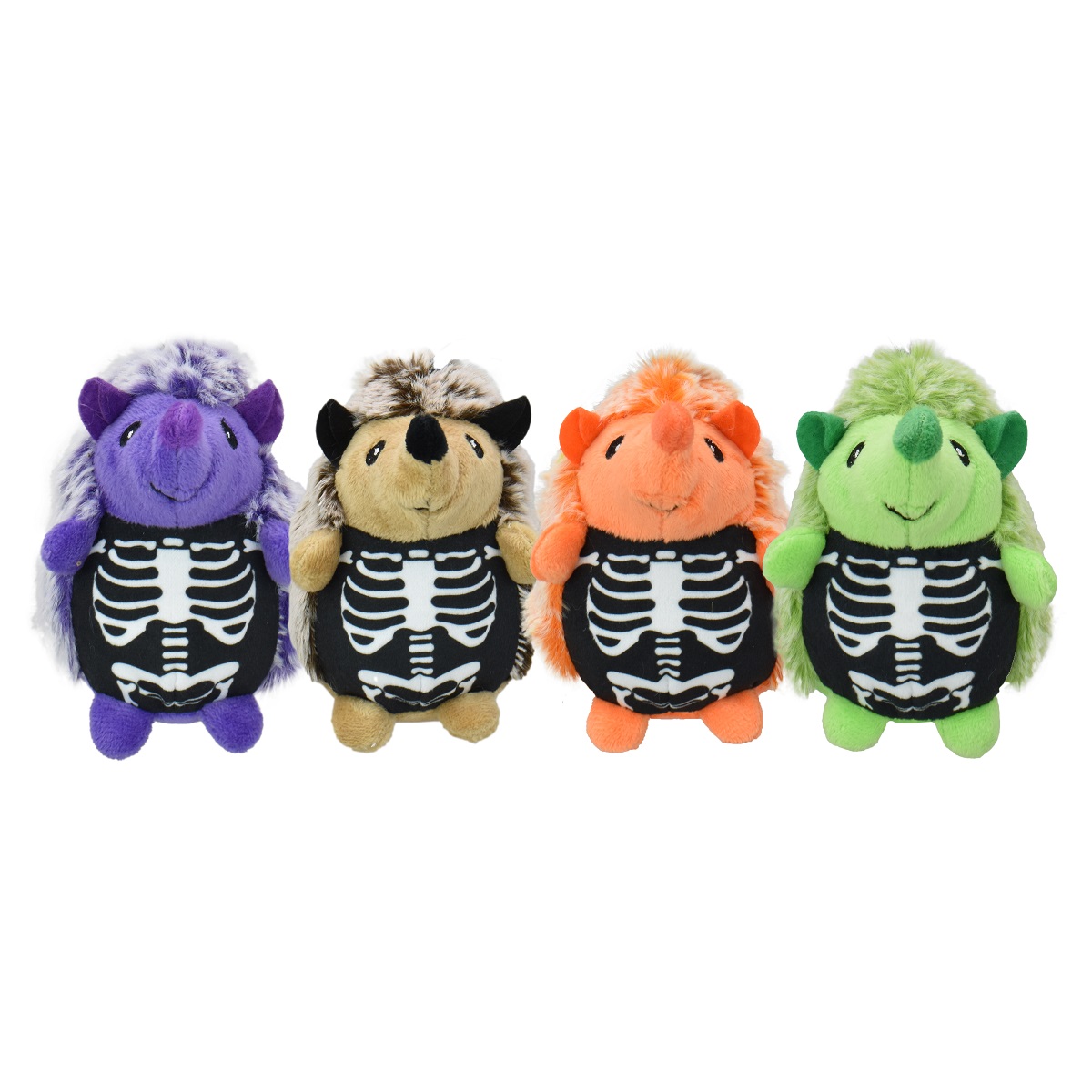 Multipet Halloween Skeleton Hedgehog Dog Toy 4" Assorted