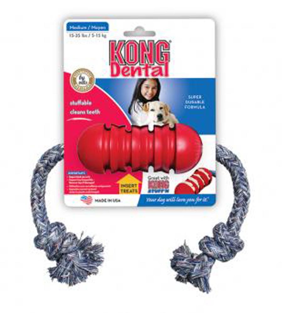 KONG Dental With Floss Rope Chew Toy 1ea/SM