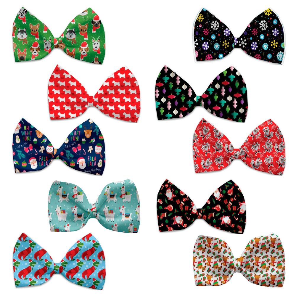 Christmas Dog & Cat Bow Ties, Christmas Friends Group