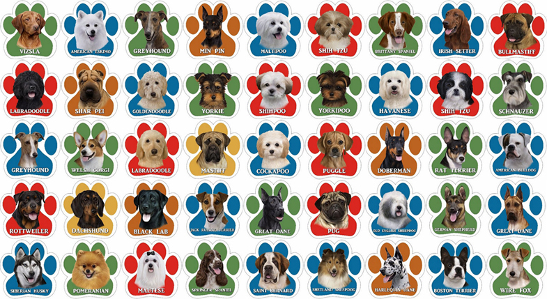 Paw Car Magnets - Dog Breeds