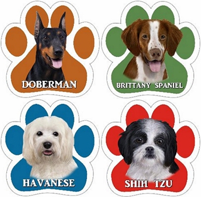 Paw Car Magnets - Dog Breeds