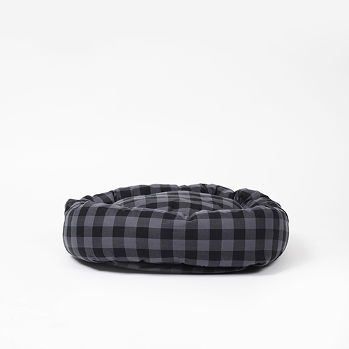 Buffalo Plaid Round Snuggler Dog Bed