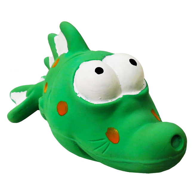 7.25" Bug Eyed Green Fish Premium Stuffed Latex Dog Toys